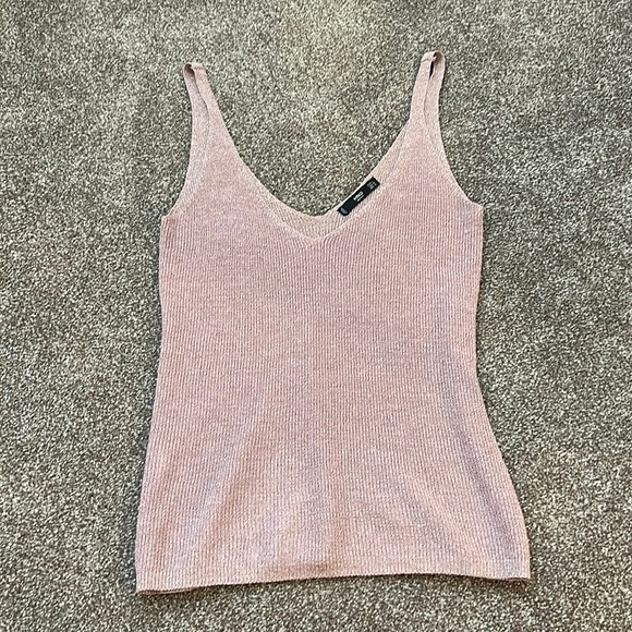 Mango | Tops | Mango Metallic Knit Sweater Tank Large | Poshmark